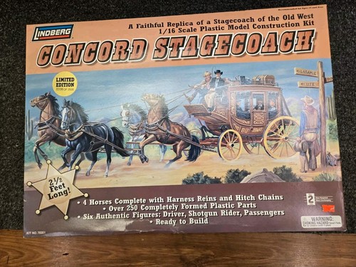 Lindberg 1:16 Scale Concord Stagecoach Model Kit Vintage Open Box ...