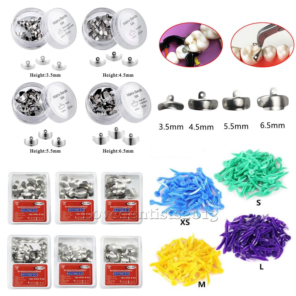 Dental Matrix Bands Ring Sectional Matrice Clamp Fit Garrison Palodent ...