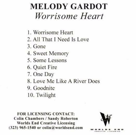 Melody Gardot: Worrisome Heart PROMO w/ Artwork MUSIC AUDIO CD cool ...