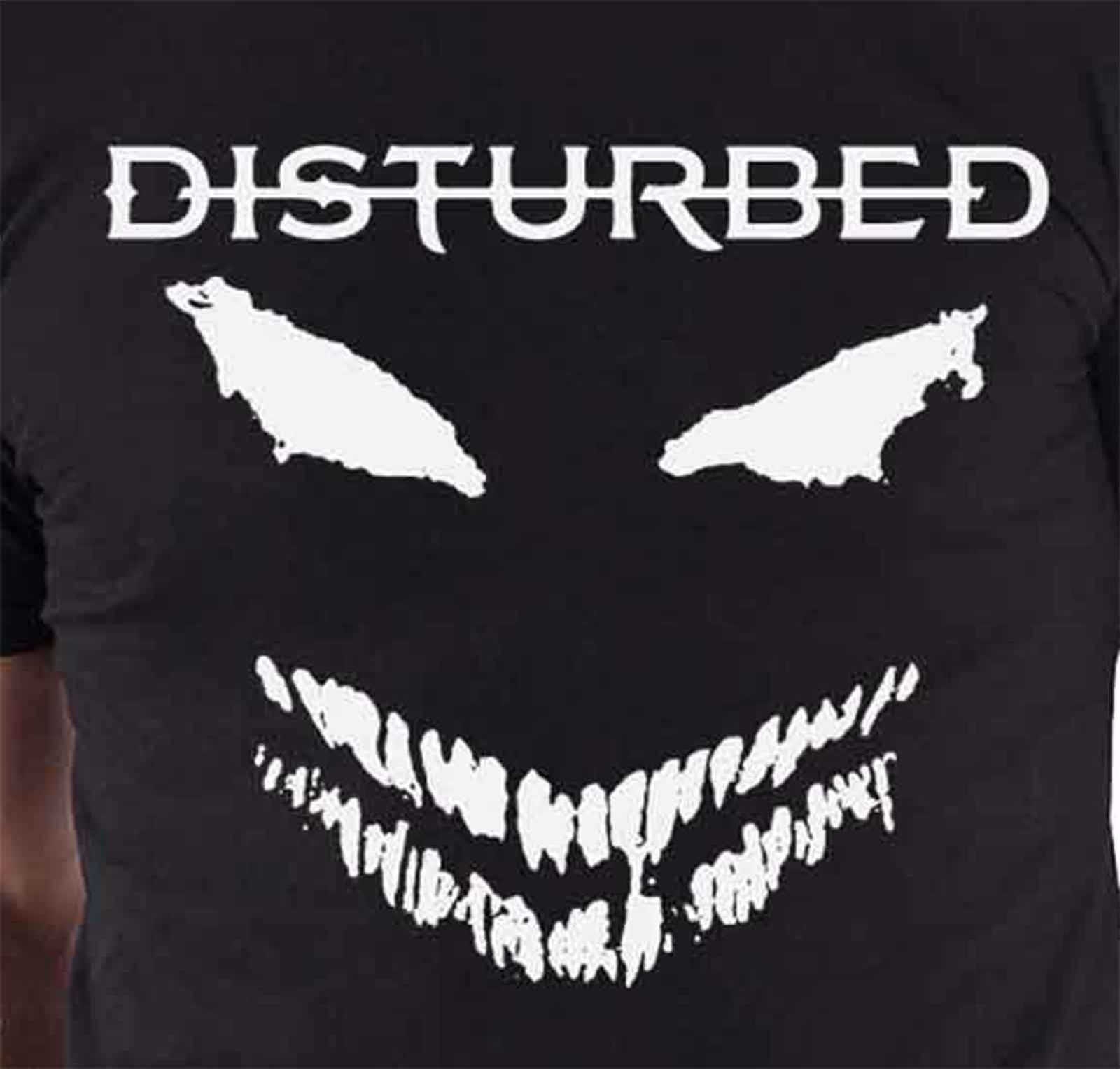 Disturbed T Shirt Scary Face Candle band logo new Official Mens Black ...