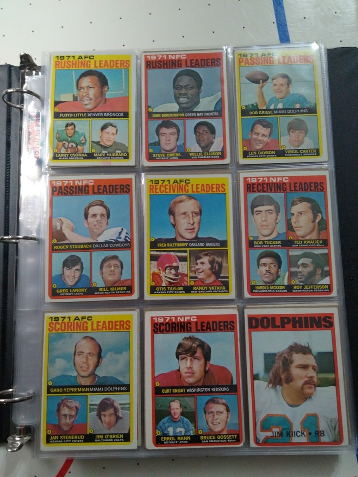 1972 Topps Football Complete Set Series 1&2 263 Ex Staubach RC Manning ...