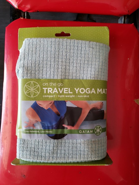 Gaiam Foldable Yoga Mat Blue 2mm Super Compact Lightweight for sale ...