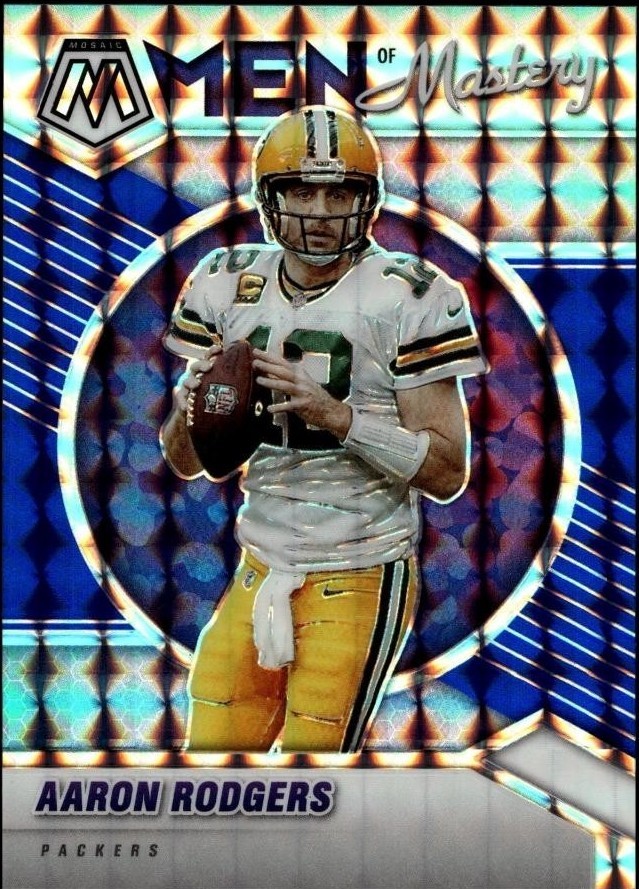 2021 Panini Mosaic - Men of Mastery Aaron Rodgers #MM5 Blue Mosaic ...