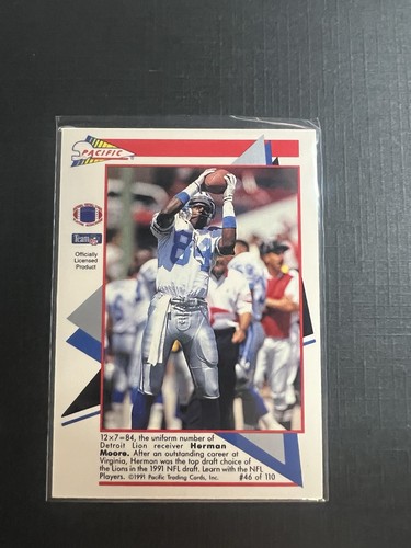 1991 Pacific Flash Cards - Herman Moore #46 (RC) | eBay