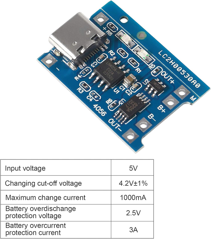 15Pcs 5V 1A TP4056 Charging Module Type-C USB 18650 Lithium Battery ...