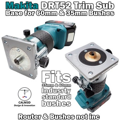 Makita DRT52 Trim Palm Router Sub-Base For 35mm & 60mm Bushes + Screws ...