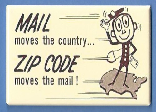 ZIPPY ZIP CODE *2X3 FRIDGE MAGNET* USPS LETTERS POST OFFICE DELIVER ...