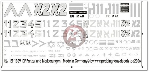 Peddinghaus 1/72 IDF Tank Markings in Six-Day Arab-Israeli War 1967 No ...