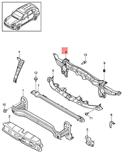 Porsche+Cayenne+92a+Radiator+Upper+Support+Tie+Bar+95850559402+Genuine ...