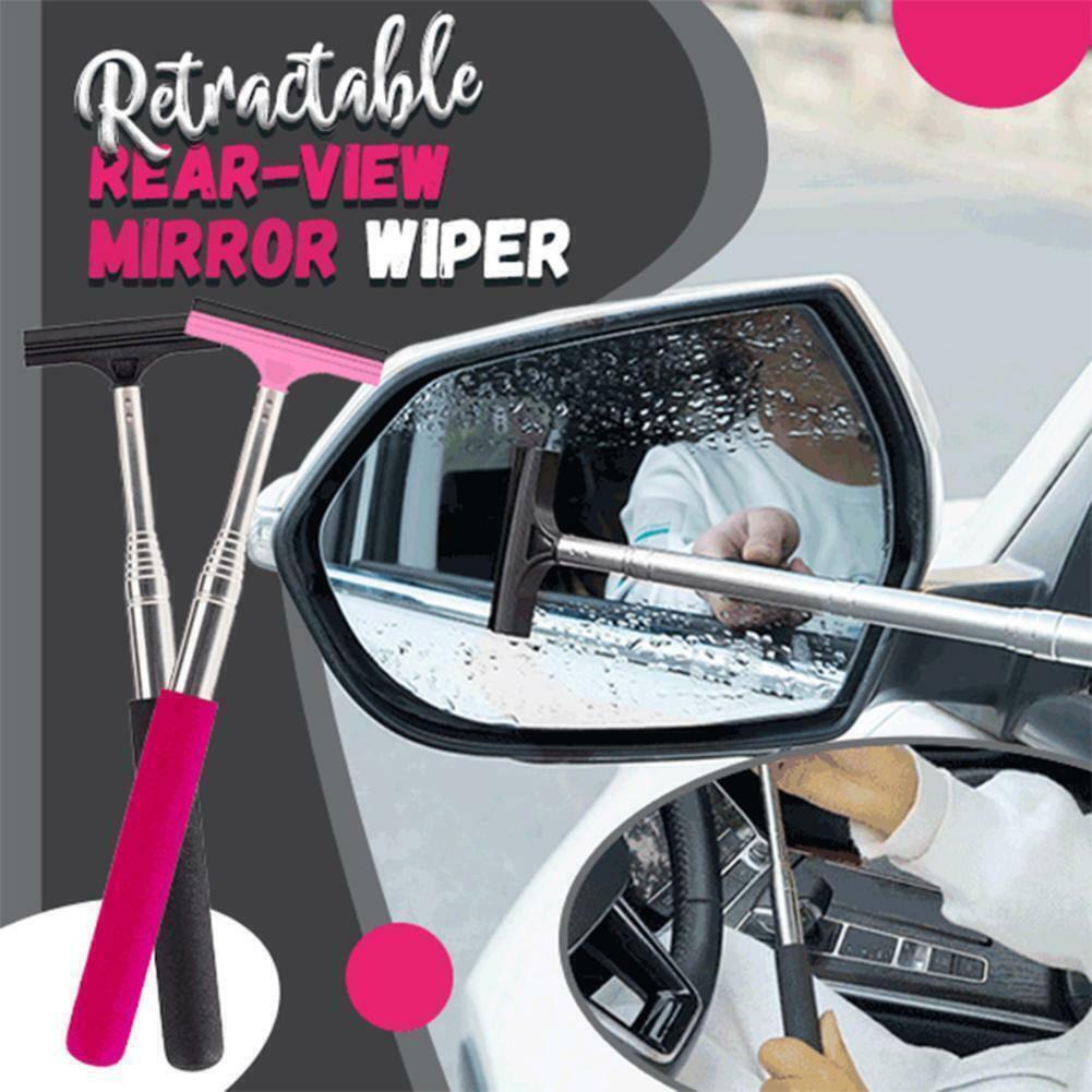 Portable Retractable Rear-View Mirror Wiper Car Auto Mirror Cleaning ...