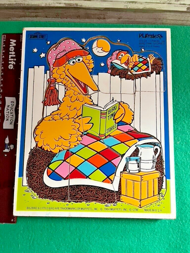 Playskool 1984 Big Bird Sesame Street Bird Time Stories 11 Pc Wood ...