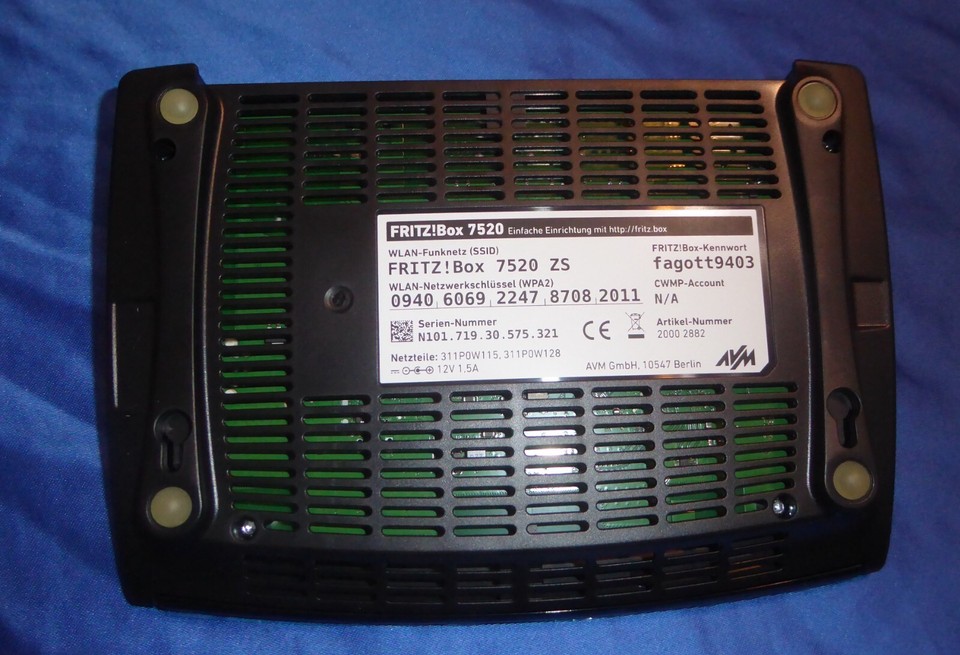AVM FRITZ!Box 7520 1&1 Edition / HomeServer / USB-WLAN-Router,(20002882 ...