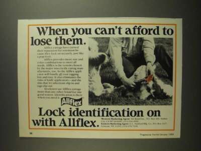 1984 Allflex Eartags Ad - You Can't Afford To Lose Them | eBay