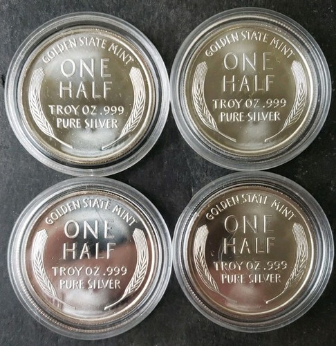 Lot of Four Golden State Mint 1/2oz Silver Rounds in Capsules | eBay