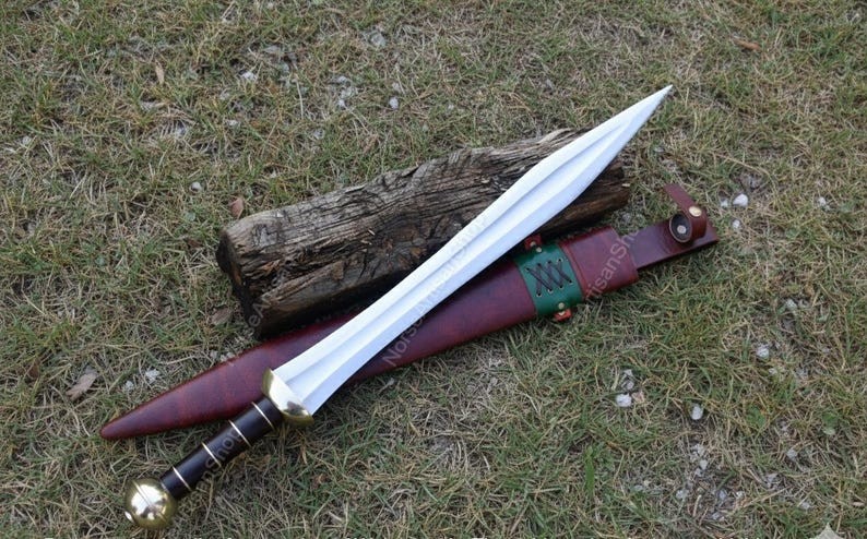 Hand Forged Gladius Sword 22" Carbon Steel Blade Rosewood Handle ...