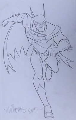 DAVID WILLIAMS Batman ORIGINAL ART jog BEWARE THE BATMAN large WB art ...