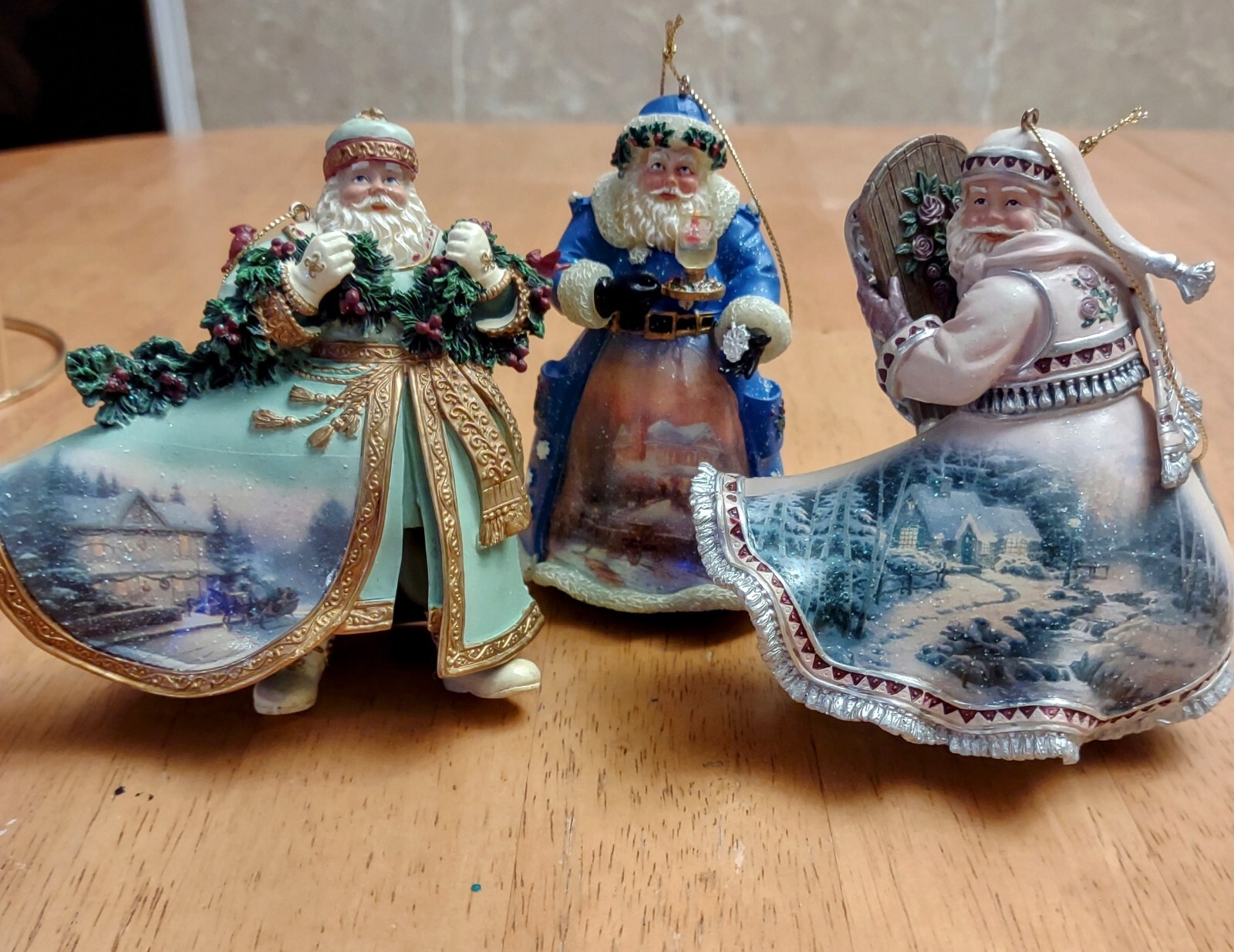 3 Thomas Kinkade Old World Santas Collection Ashton Drake Heirloom ...