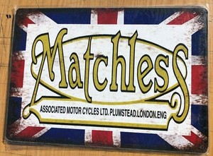 Matchless Motorcycle logo advertising vintage retro signs repro wallart ...