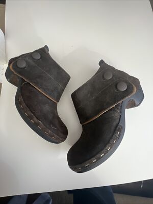 Merrell Luxe Button Espresso Ankle Boots Size 9 Suede Stapled Booties ...