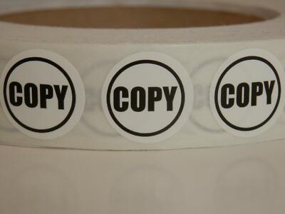 COPY 3/4" Circle Sticker Label white bkgd 250/rl | eBay