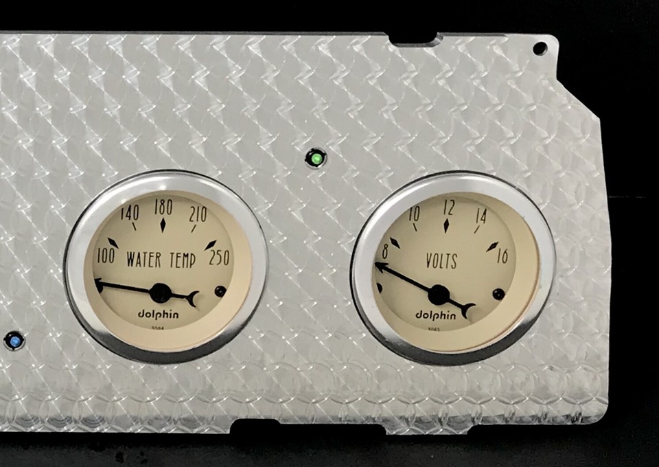 1964 1965 1966 Chevy Truck 5 Gauge Dash Panel Engine Turned Insert Tan ...