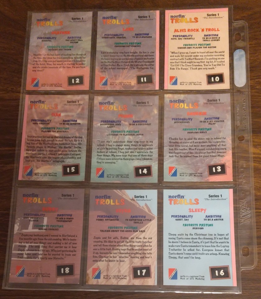 Norfin Collectible Troll Cards #10-18 | eBay