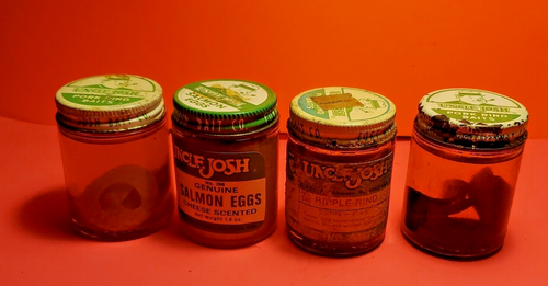 Vintage Uncle Josh,2 Pork 1 Salmon Eggs #200, 1 Ripple Rind#340 Fly ...