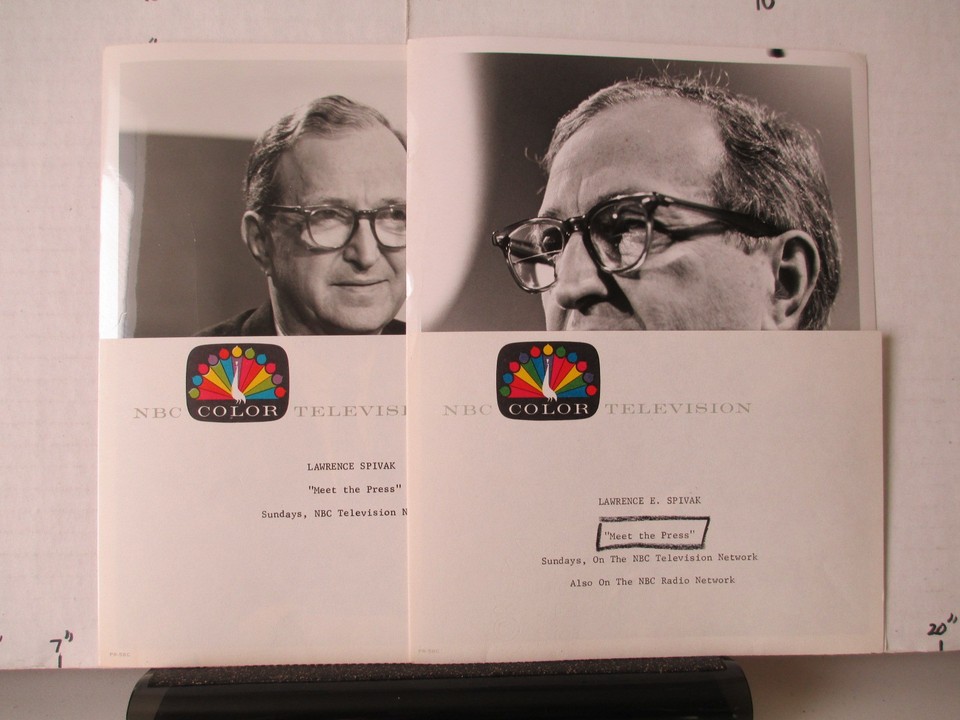 NBC TV photo 1960s MEET THE PRESS (1) Lawrence Spivak microphone ...