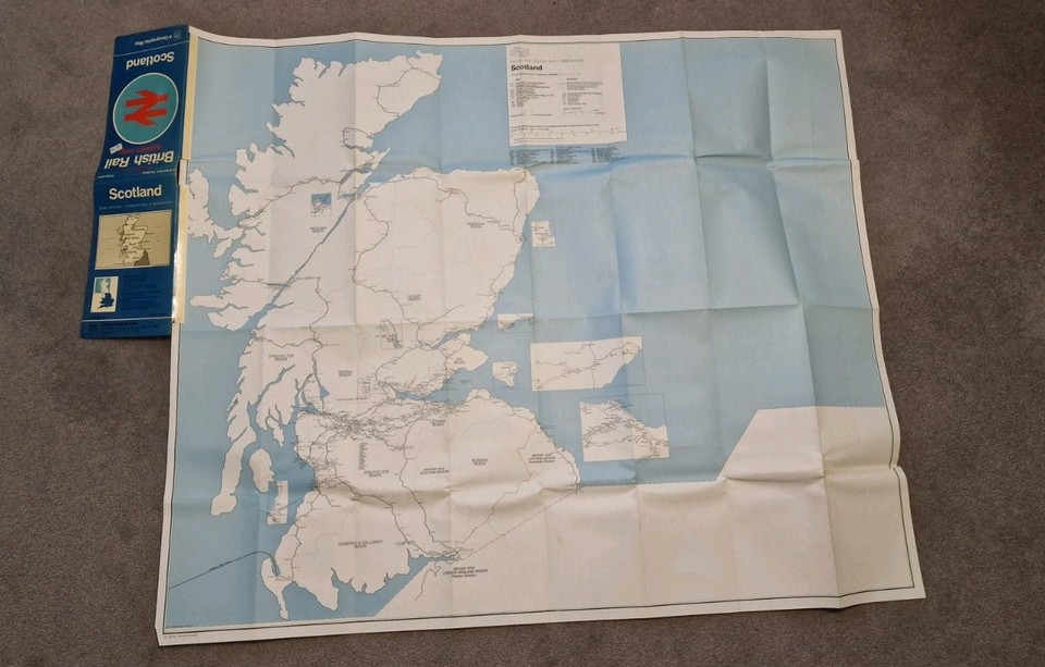 1977 BRITISH RAIL SYSTEM MAP - ENGLAND & WALES NORTH & SCOTLAND - FOLD ...