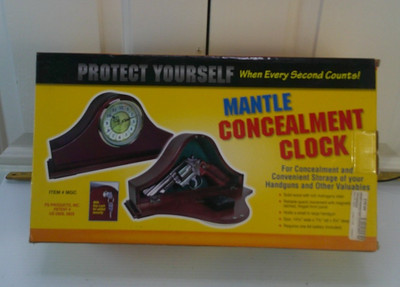 Peace Keeper Conceal Mantle Gun Clock Wood Wide Hidden Compartment Safe ...