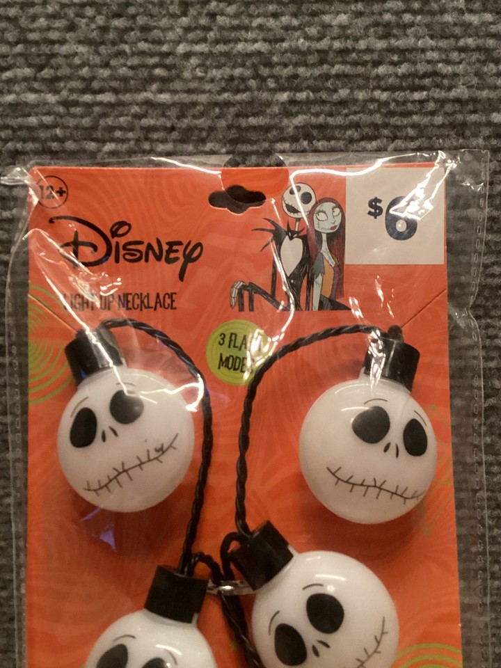 NEW Disney Jack Skellington 3 Mode Light Up Necklace Nightmare Before ...