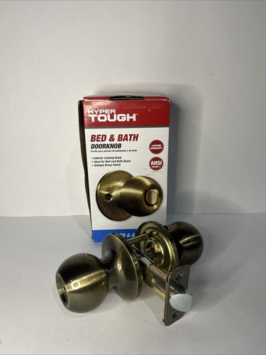 Hyper Tough Bed Bath Privacy Doorknob door knob Antique Brass interior locking | eBay