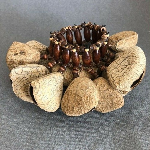 African Tribal Nut Shell Shaker Bracelet Djembe Drum Shaman Rattle ...