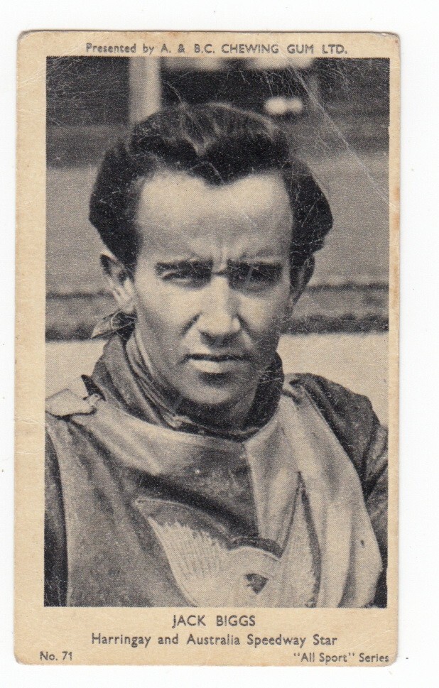 JACK BIGGS 1954-55 A&BC Sports Card Motorcycle Racing Speedway Rider | eBay