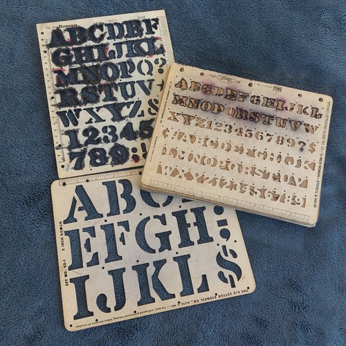 Stenso Lettering Guides Stencils 35+ Vintage Gothic Roman Variety .5"-4 ...