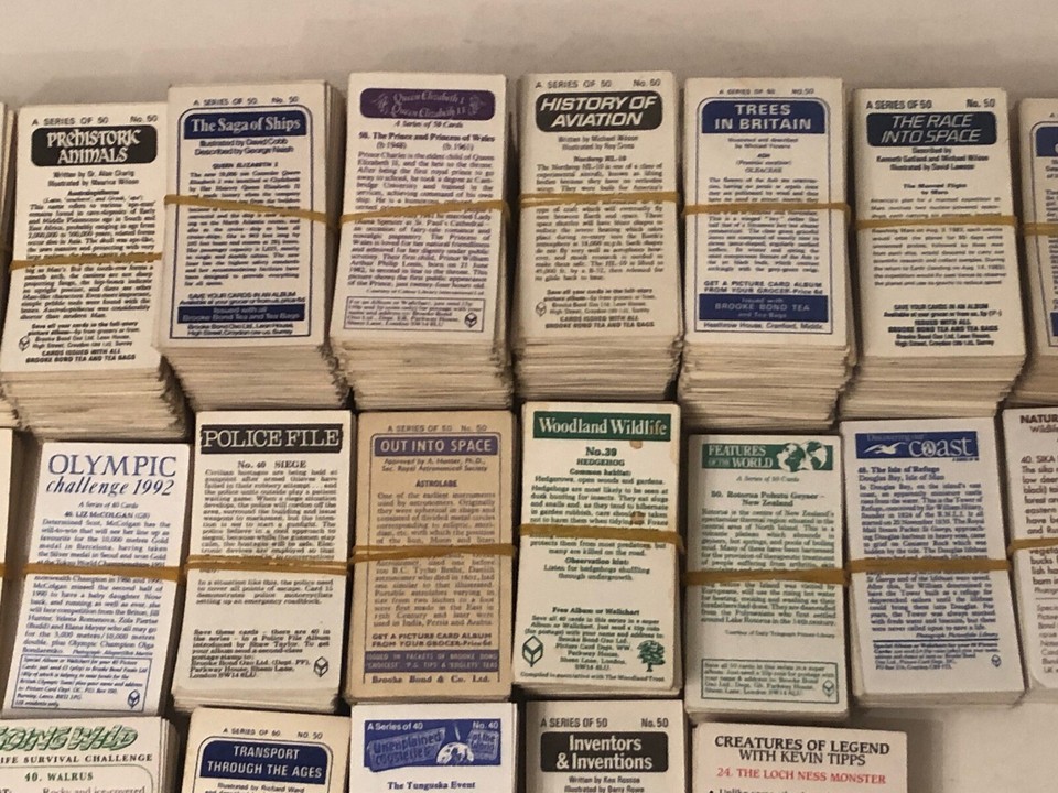 Job lot Brooke Bond PG Tips Cards, some sets complete, Multiples, 2KG ...