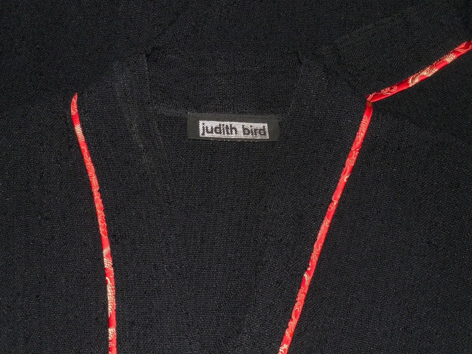 Fiber Artist JUDITH BIRD Art To Wear Black Duster Jacket - M ...
