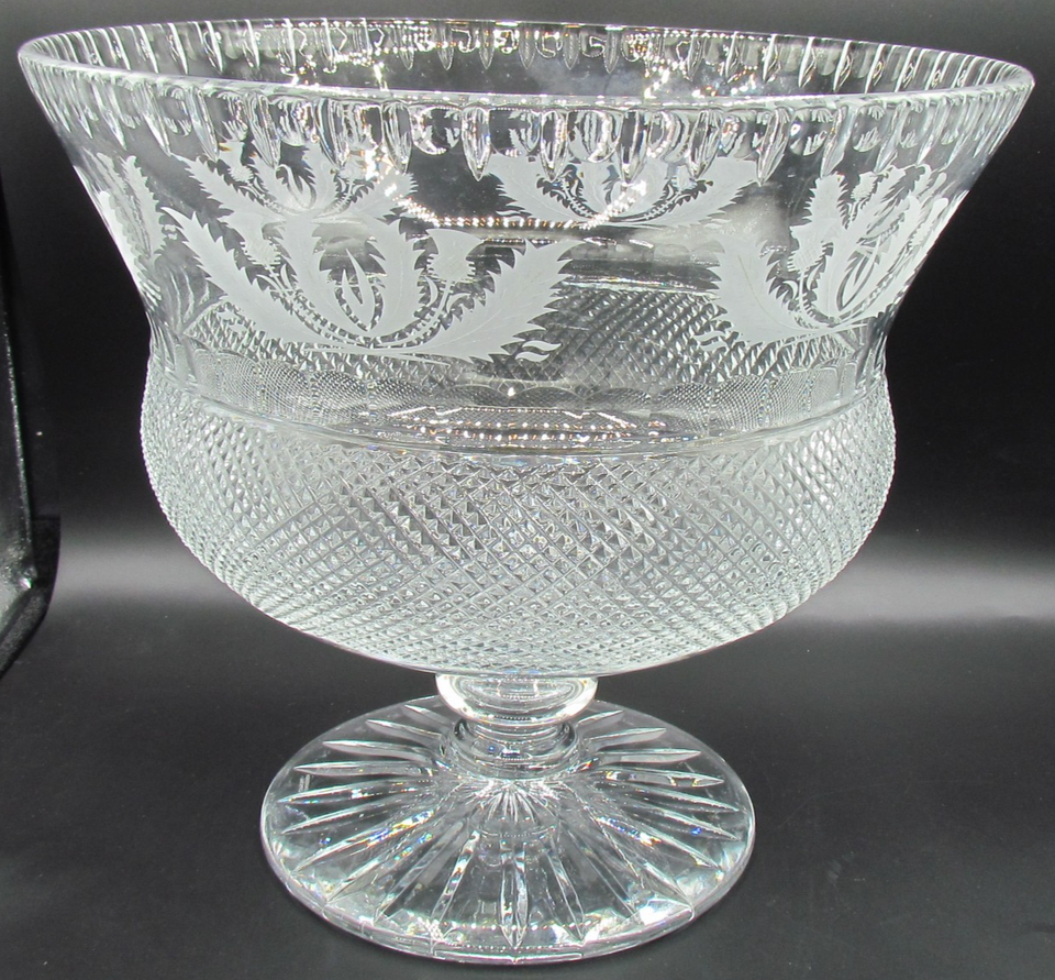 EDINBURGH CRYSTAL THISTLE PATTERN 12½" FOOTED PUNCH BOWL (12318) | eBay UK