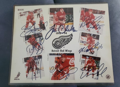 1993-94 Detroit Red Wings Team Autograph(8)-Beckett Signature Preview ...