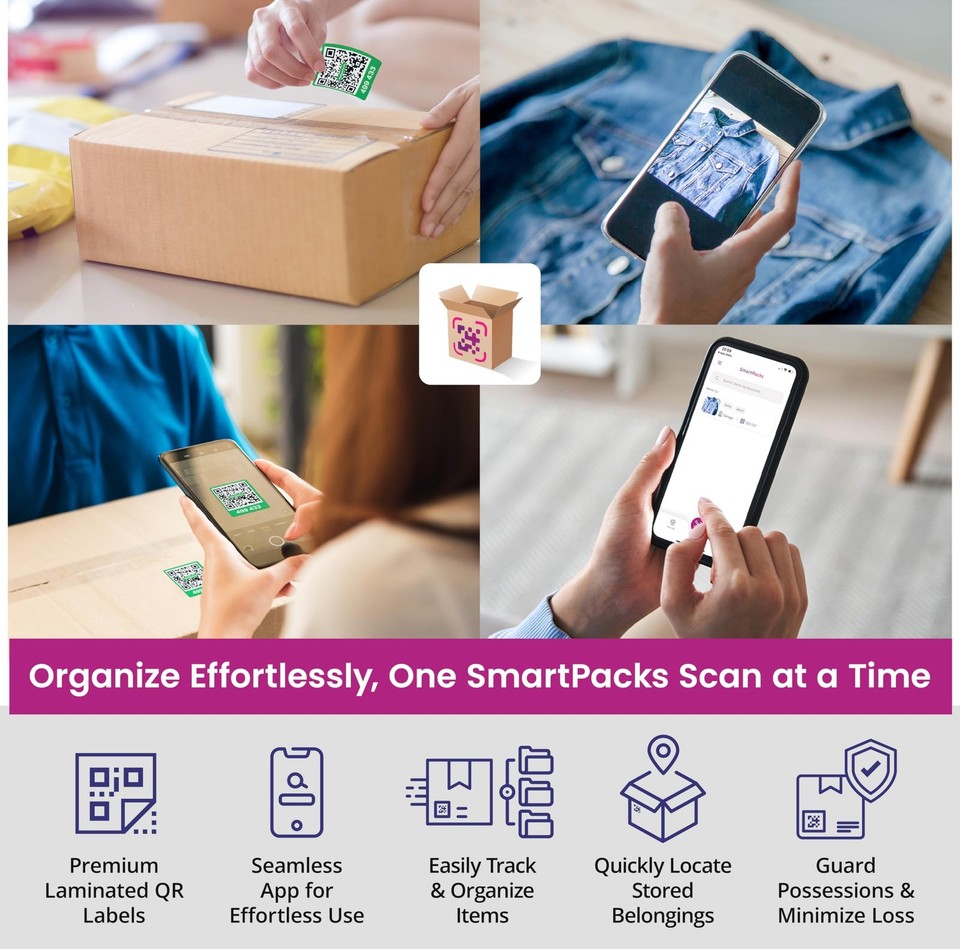 Colored QR Code Stickers Smart Labels for Storage Bins App Compatible ...