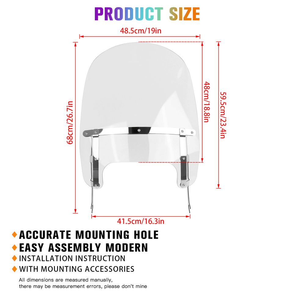 19" Windscreen Windshield Compatible With Harley Fat Boy FLFB FLFBS 18 ...