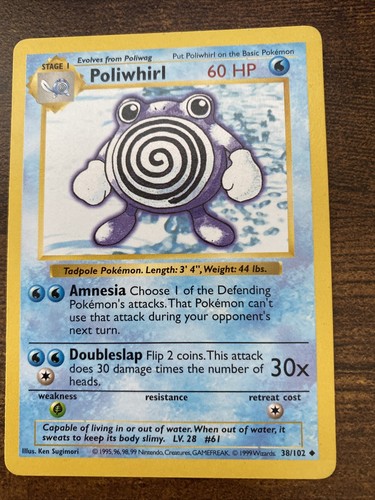 Pokémon TCG Poliwhirl Base Set 38/102 Regular Shadowless Uncommon | eBay
