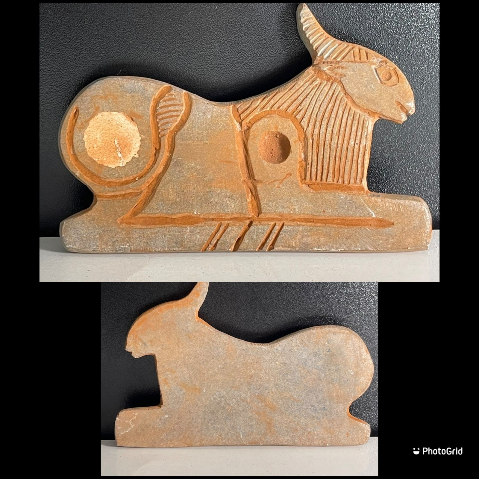 ANCIENT JIROFT CIVILIZATION NEAR EASTERN STONE FIGURE OF MYTHICAL GOAT ...