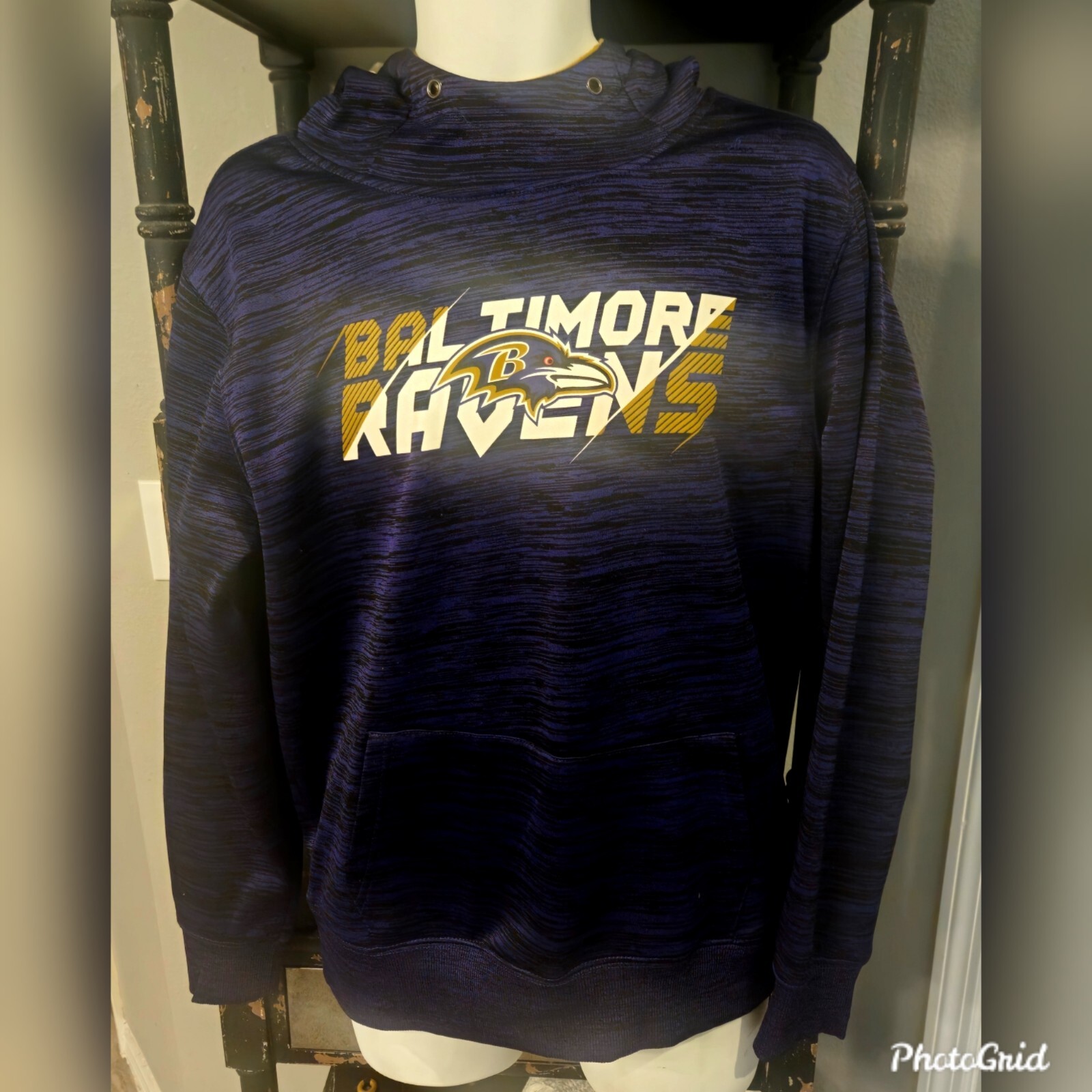 Baltimore Ravens Hoodie Mens NFL Team Apparel Sz M Pullover Purple Gold ...