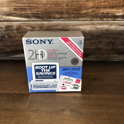 Sony 3.5" Micro Floppy Disk Double Sided Pack of 10 Diskettes - New ...