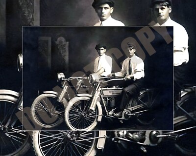 1914 William Harley Arthur Davidson On Motorcycles In Shop 8x10 Photo ...