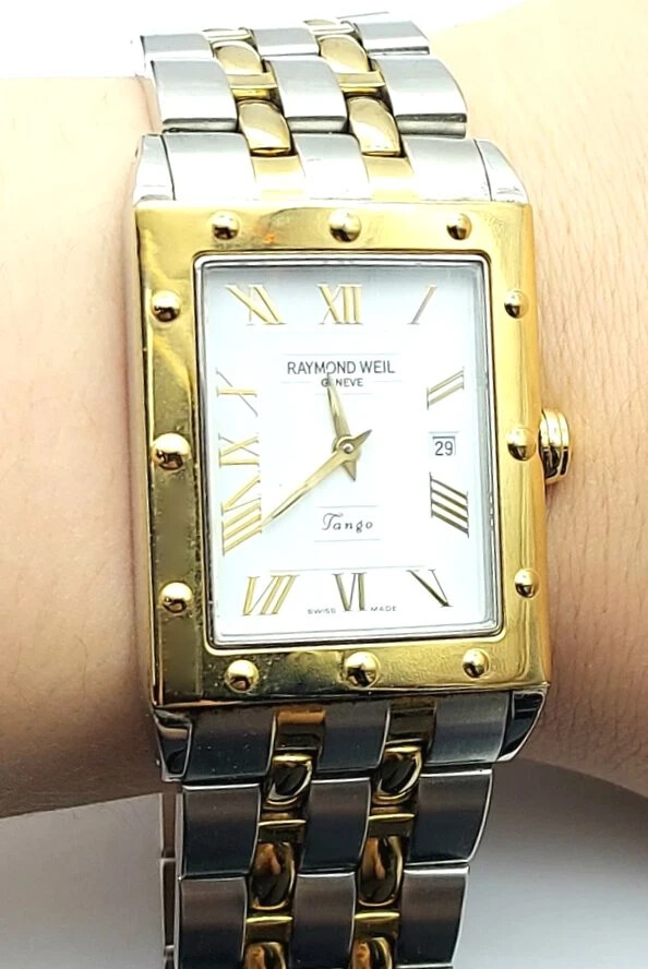 Raymond Weil Tango Collection 18k Gold & Stainless Steel Mens Watch ...
