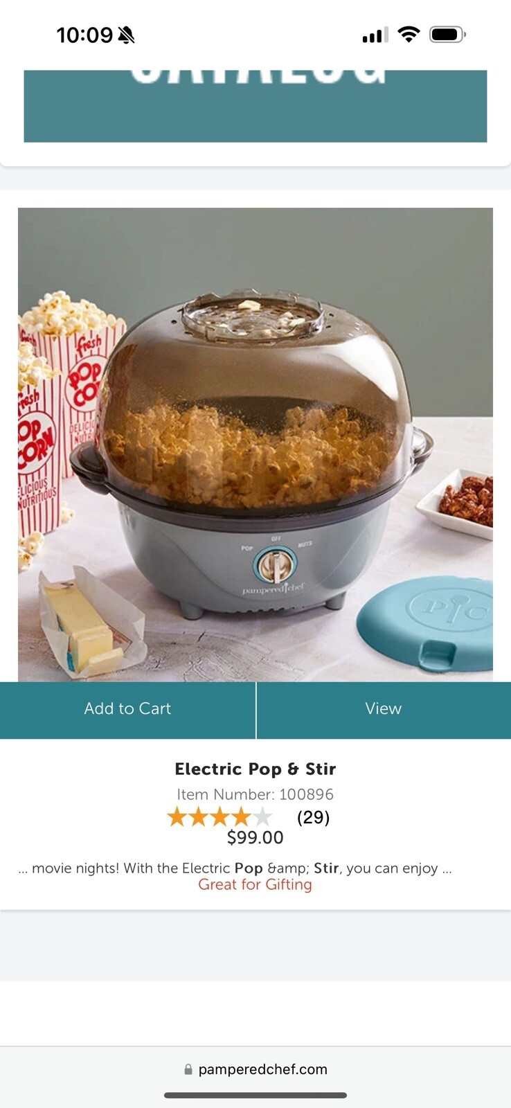 Pampered Chef Electric Pop & Stir - Item #100896 - Popcorn/Nuts | eBay