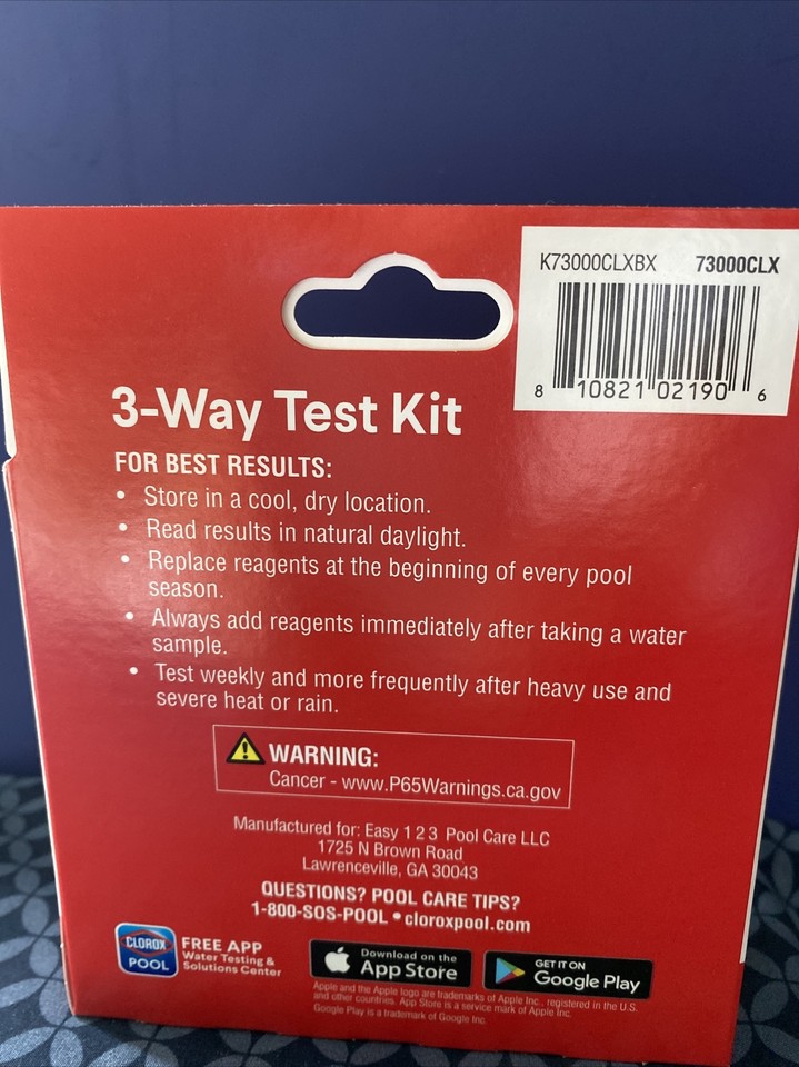 Clorox Pool & Spa 3 Way Test Kit Water Tests for pH Chlorine Bromine ...