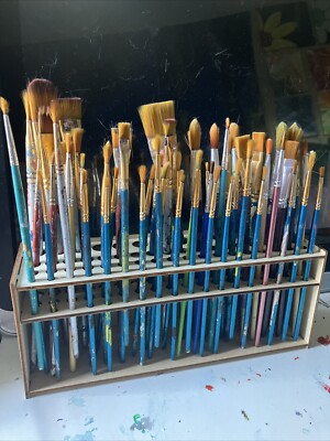 67 Slot Paint Brush Holder Stand Holds Up Storage Organizer Rack For ...